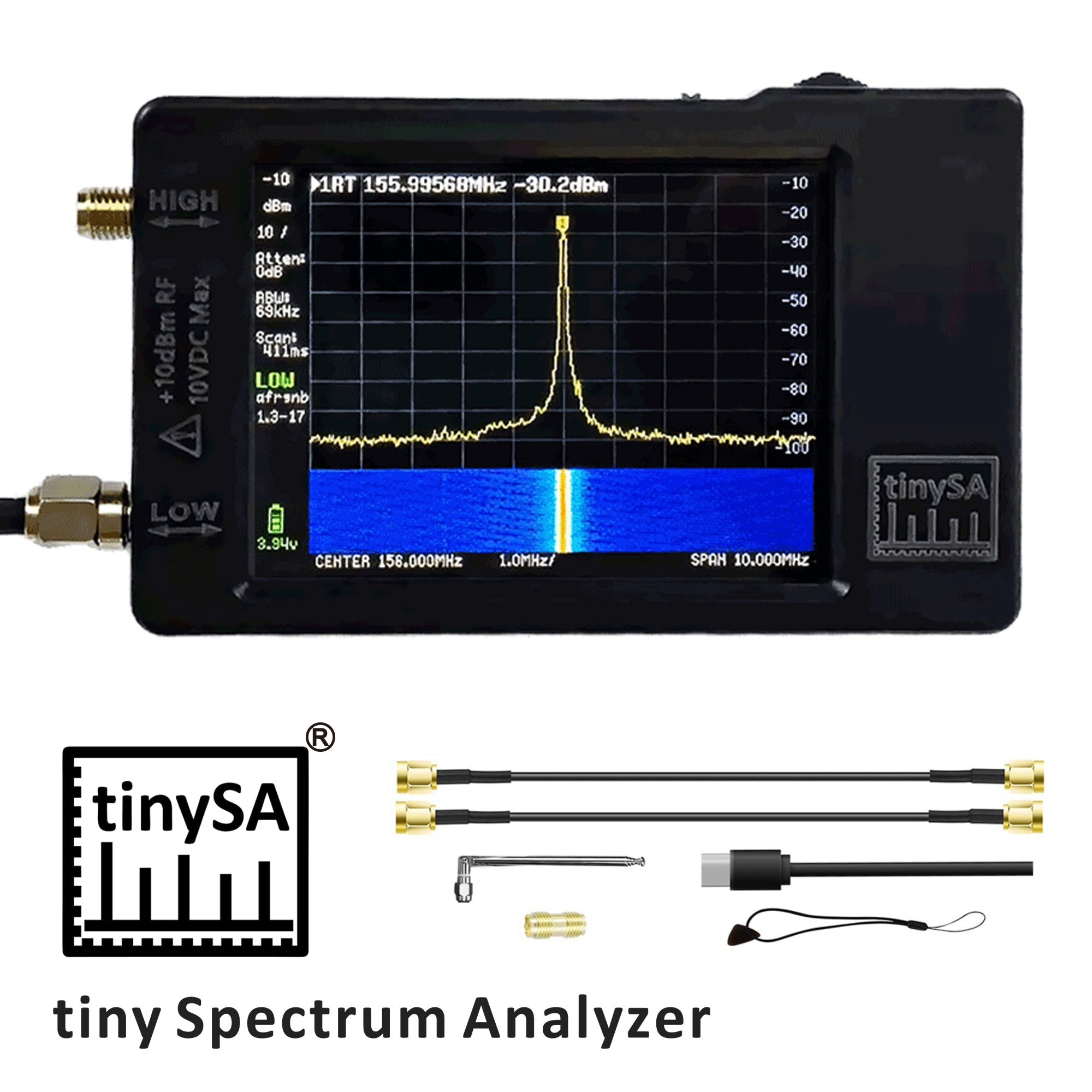 New Version Hand Held Tiny Spectrum Analyzer TinySA 2.8" Display with